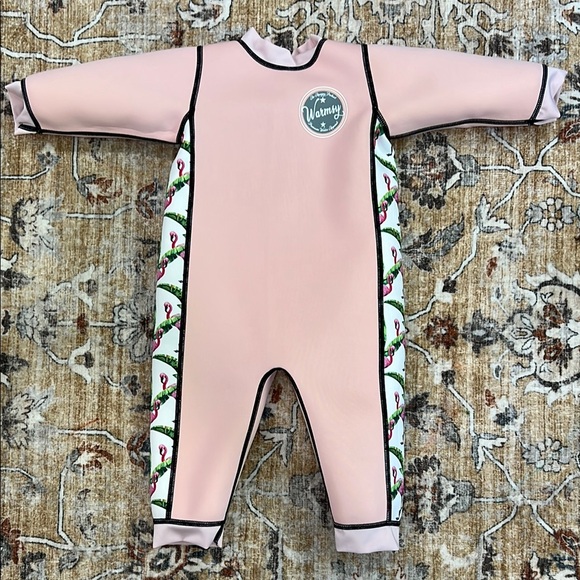 warmsy | Swim | Reversible Flamingo Print Kids Rash Guard Wet Suit ...